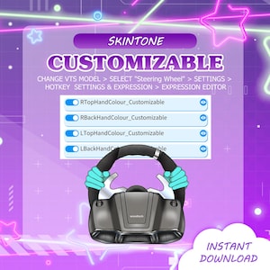 Rigged and Controllable Steering Wheel With Custom Skintone [vtuber ...