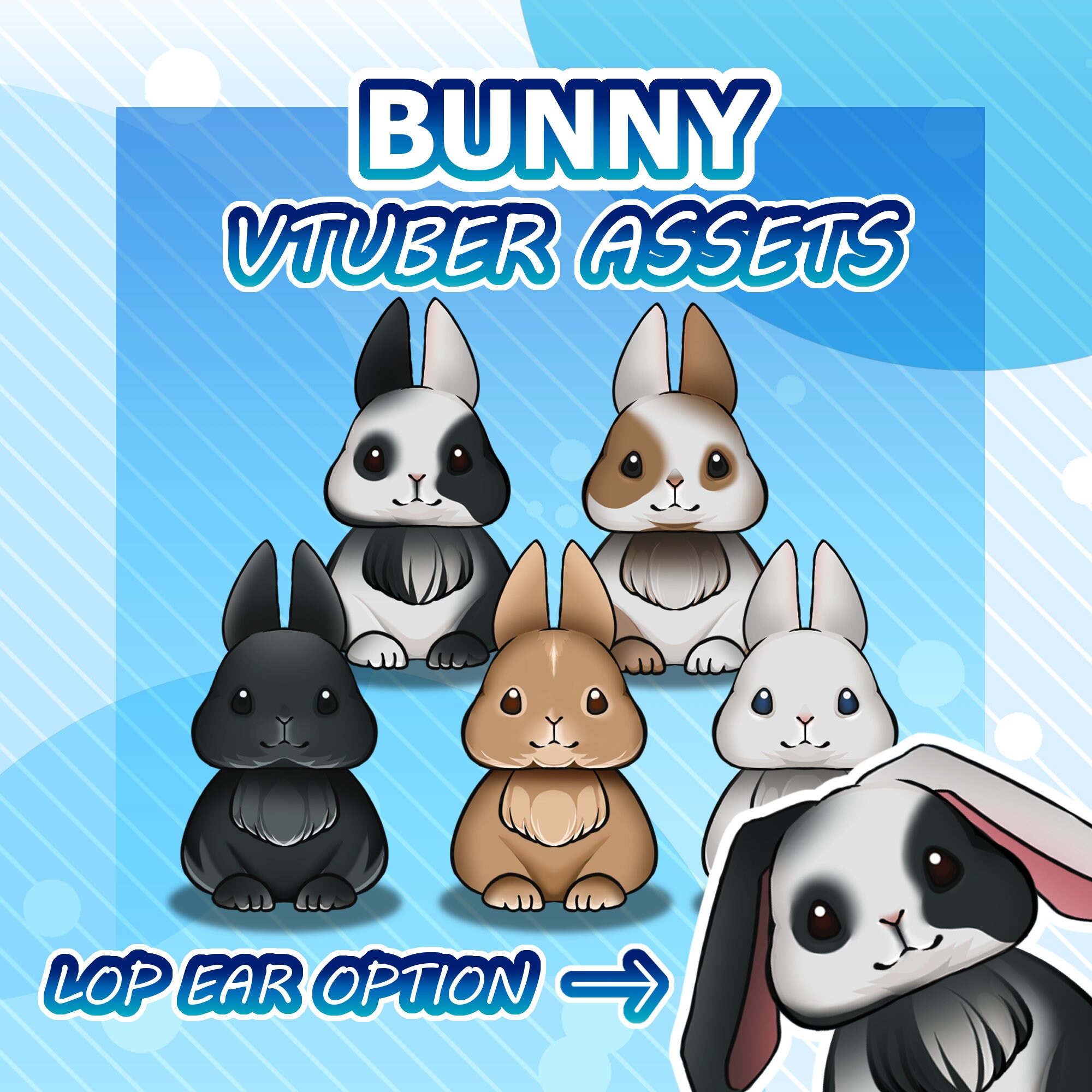 Live2d Rigged Rabbit Pet: Vtuber Asset With Toggles - Etsy