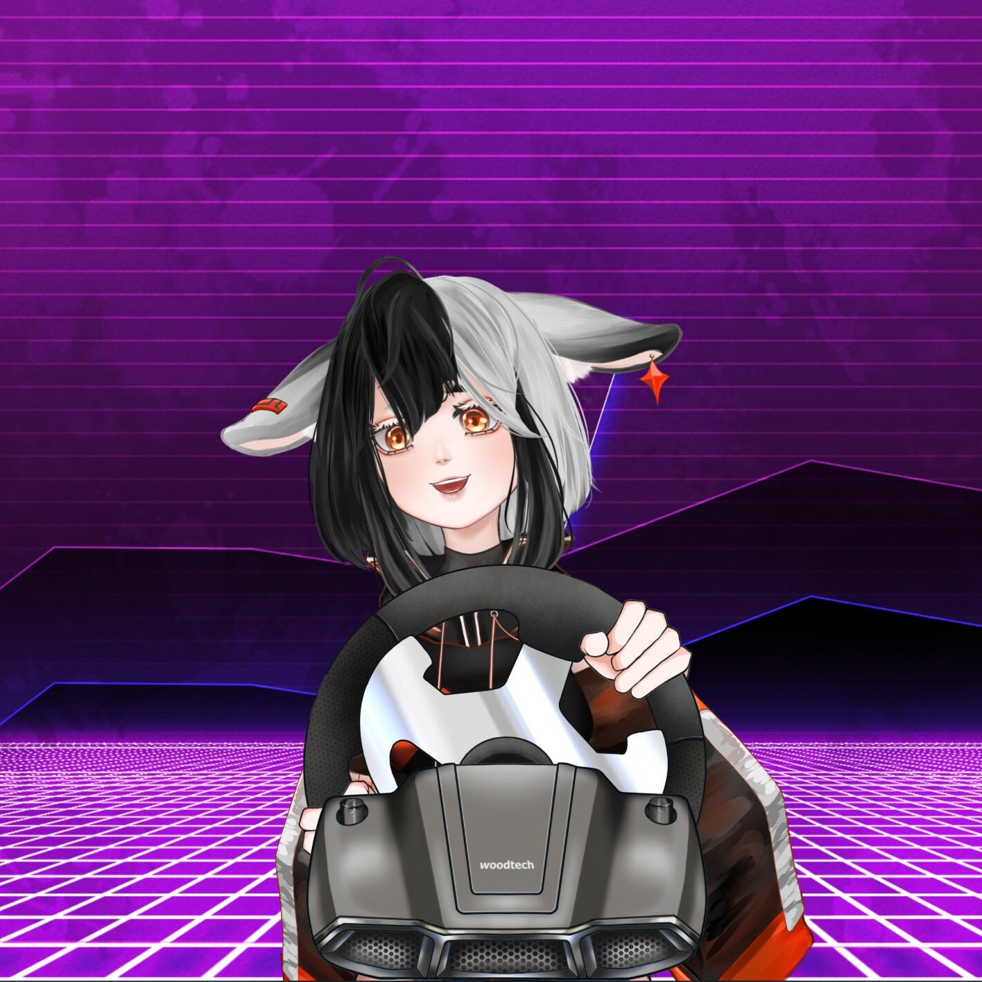 Rigged and Controllable Steering Wheel With Custom Skintone vtuber ...