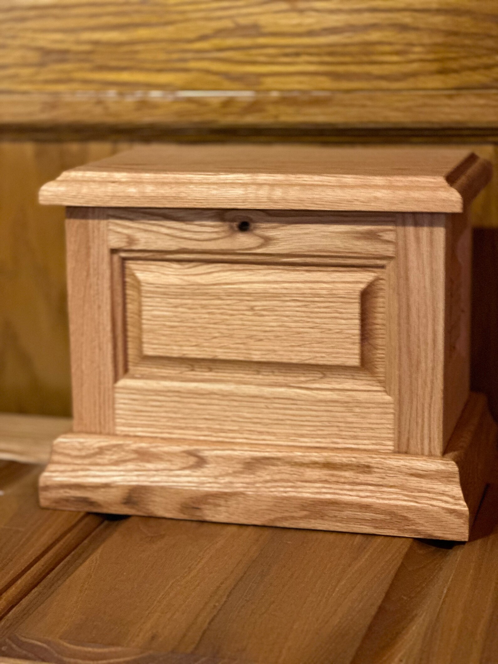 Cremation Urn Solid Oak Large Capacity Raised Panel Construction - Etsy