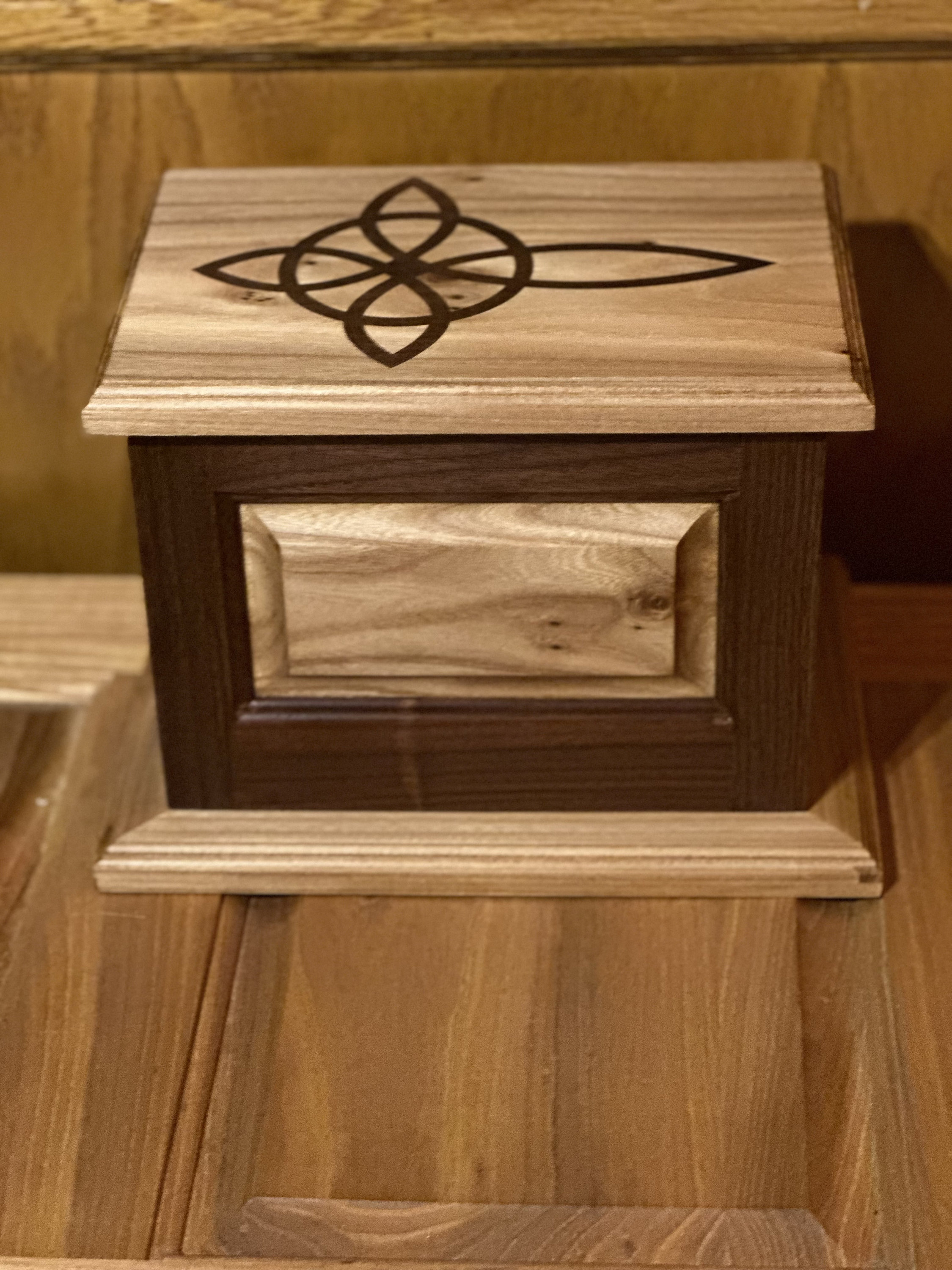 Beautiful Walnut and Elm Large Capacity Cremation Urn Constructed With ...