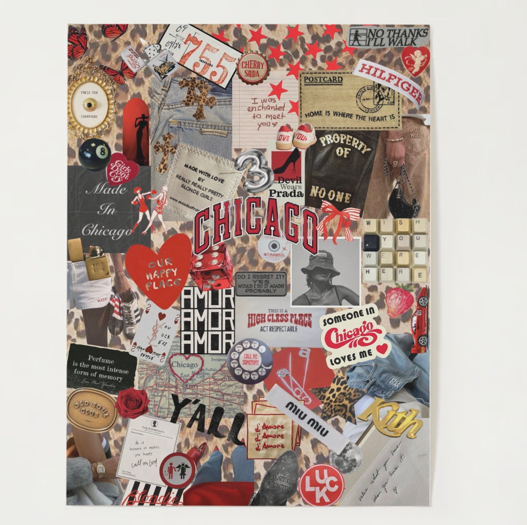 Chicago Collage Wall Art - Etsy