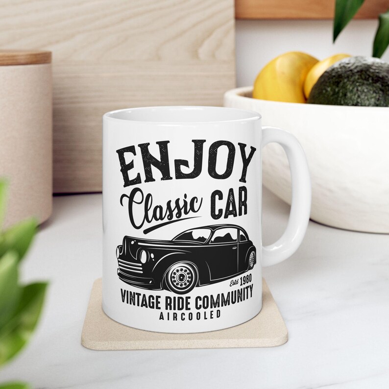 Vintage Car Ceramic Mug: Retro Auto Enthusiast Gift - Etsy