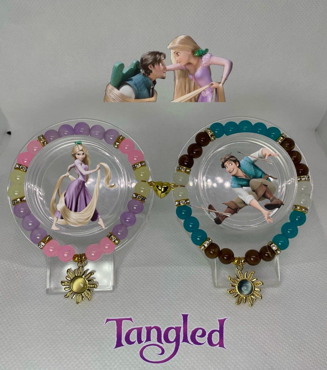 Tangled Rapunzel and Flynn Rider Matching Bracelets, Couple Bracelets ...