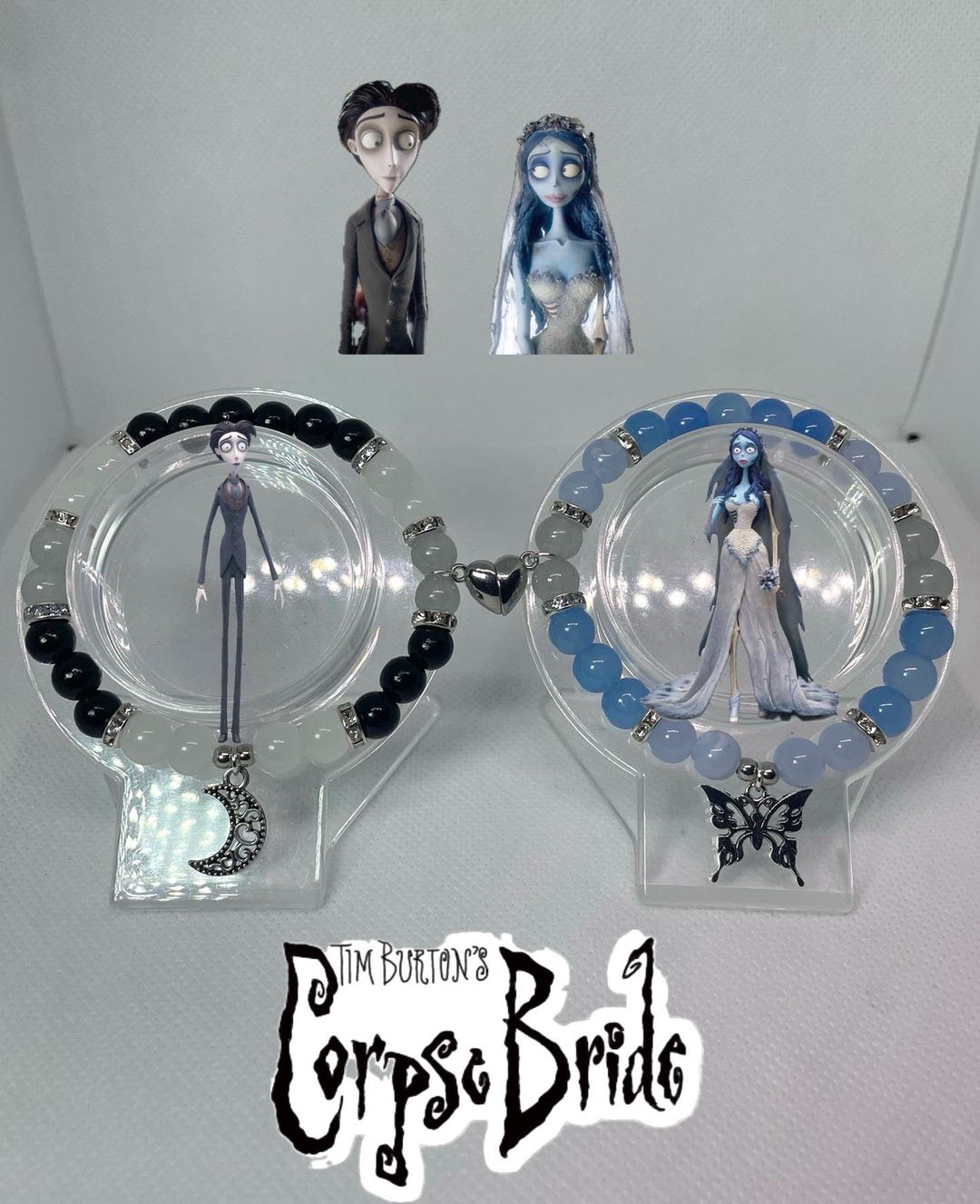 Corpse Bride Emily and Victor Inspired Matching Bracelets, Tim Burton ...