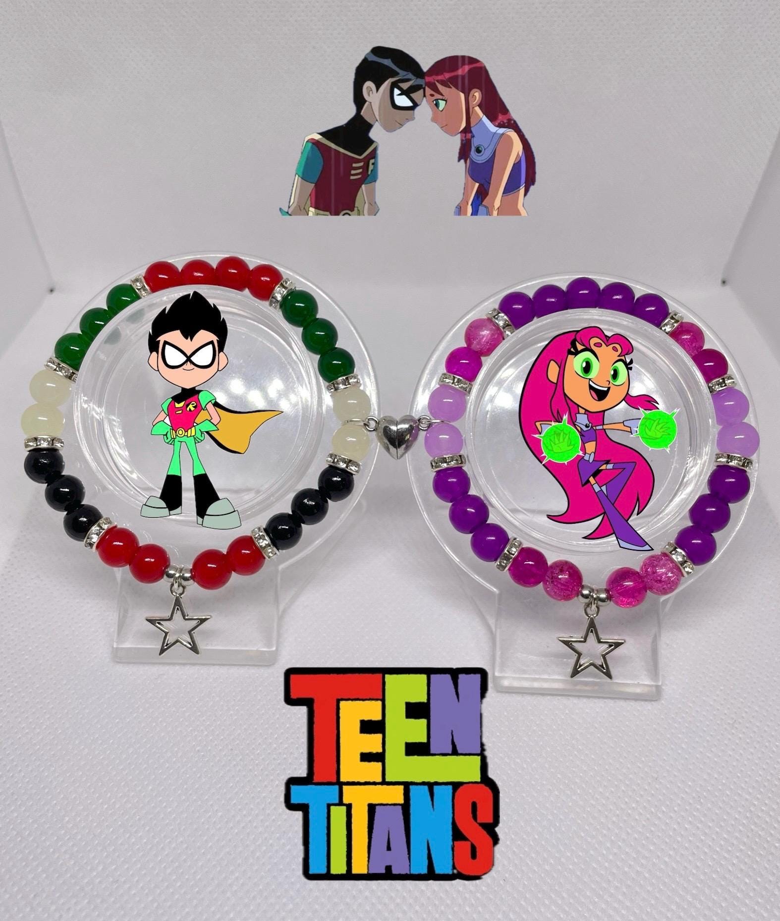 Teen Titans Starfire and Robin Themed Bracelets, DC Comics Matching ...
