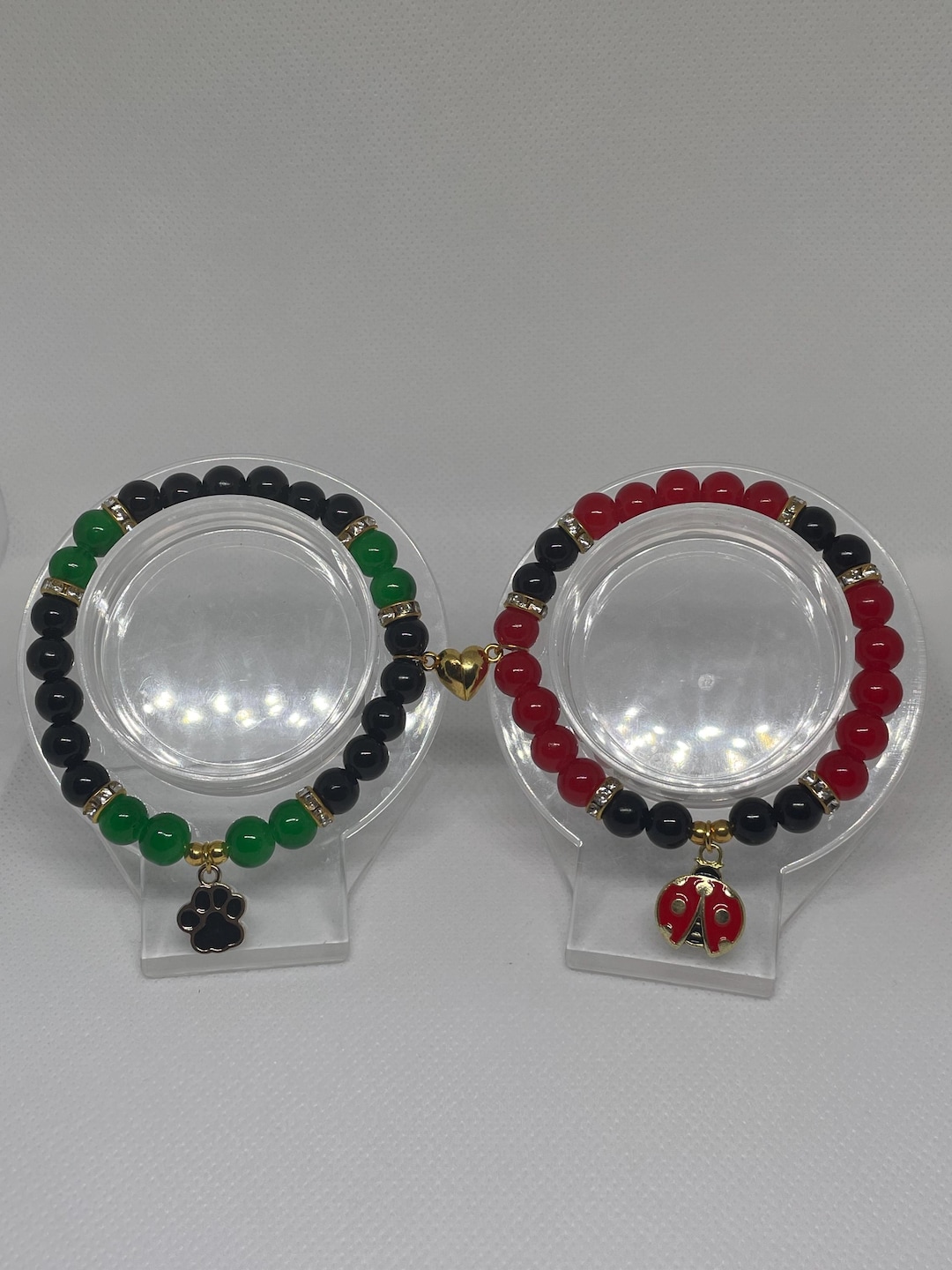 Ladybug and Cat Noir Matching Bracelets, Couple Bracelets, Friendship ...