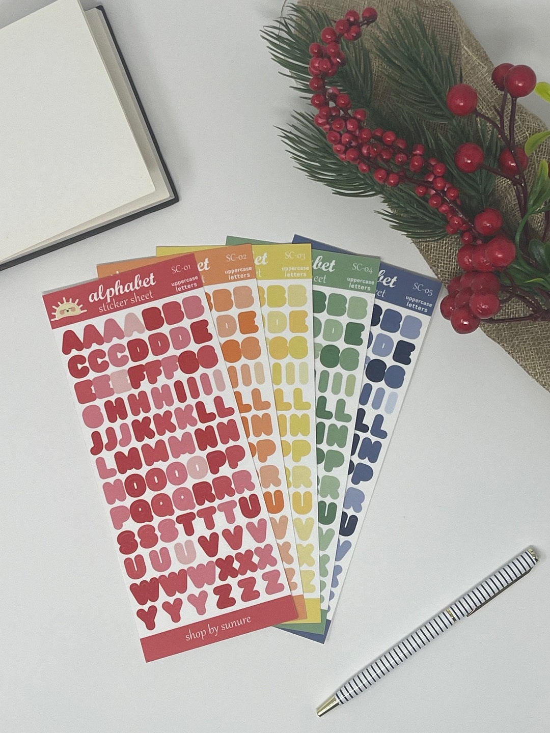 Alphabet Sticker Sheets, 5 Options - Etsy