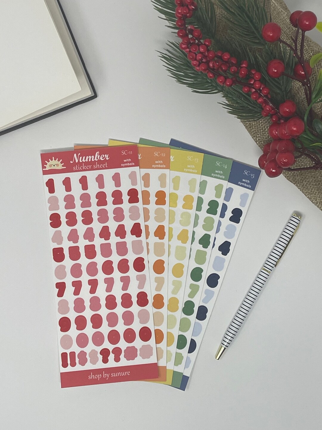 Number Sticker Sheet, 5 Options - Etsy