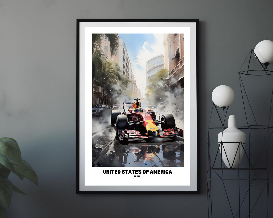 F1 Miami USA United States of America 2024 Poster, USA Grand Prix ...