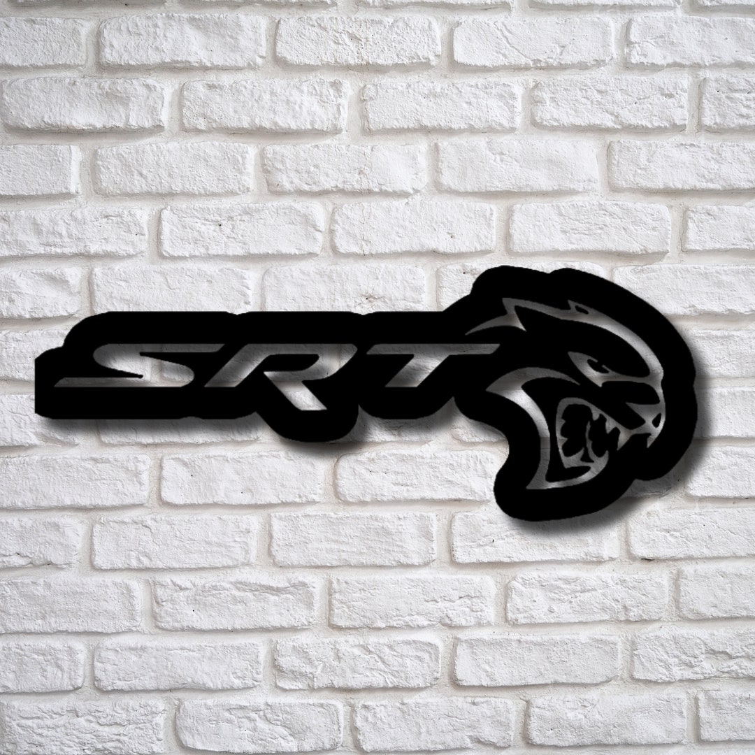 Dodge Challanger, SRT Hellcat Sign, Car Logo, Metal Wall Decor, Garage ...