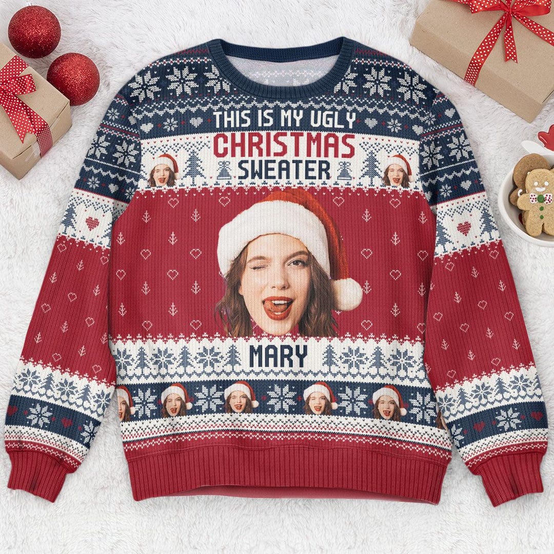 This is My Ugly Sweater Shirt, Custom Ugly Christmas Face Sweater ...