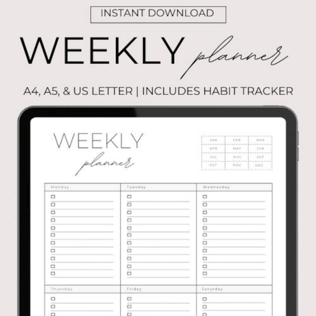 2024 Weekly Planner Printable to Do List, Modern Weekly Schedule ...