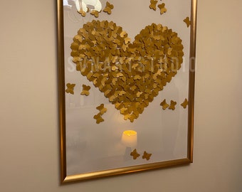 Gold Butterflies Splash Design Collage Wall Art Decor - Etsy