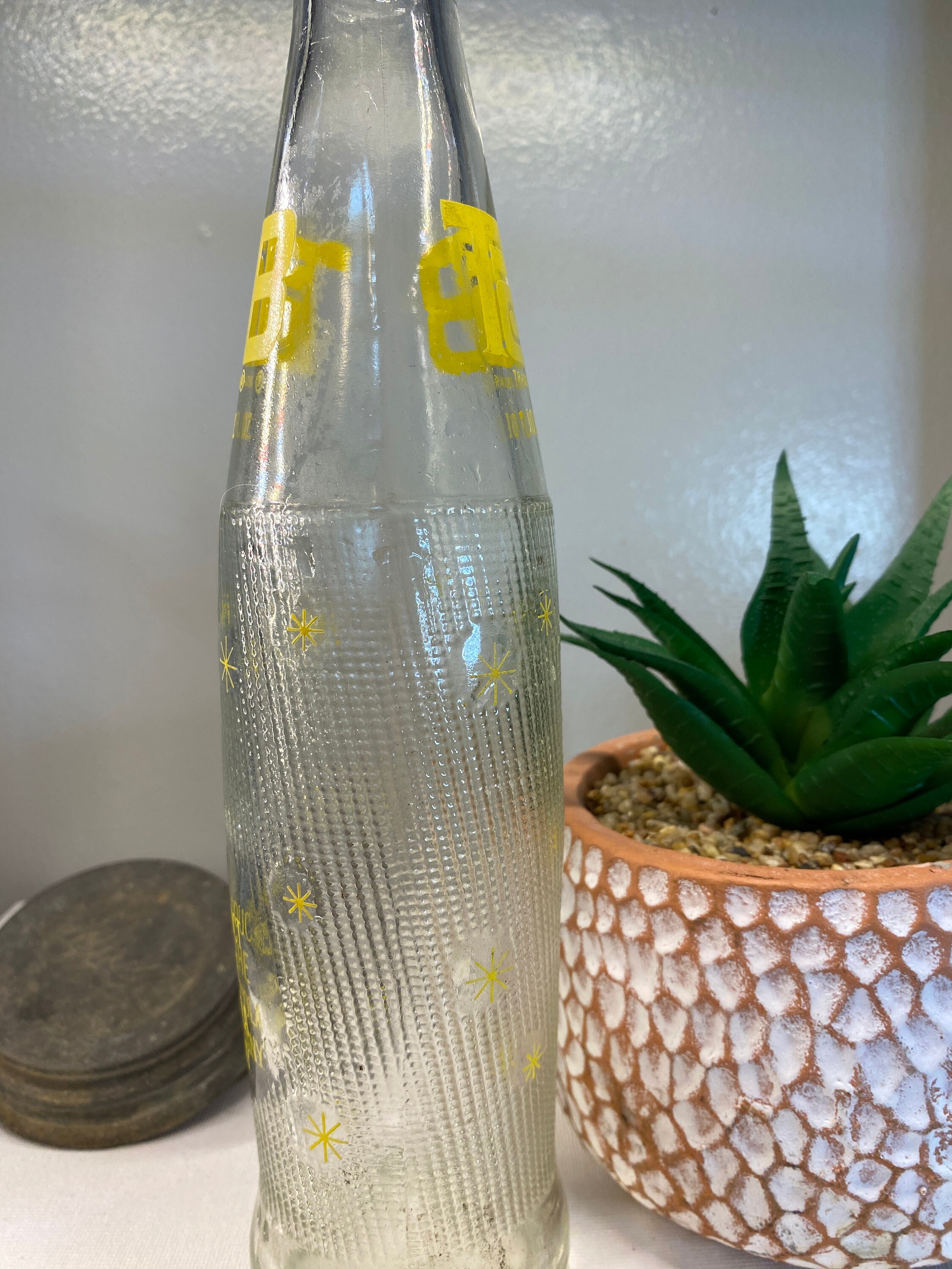 Vintage TAB Yellow Starburst Bottle - Etsy