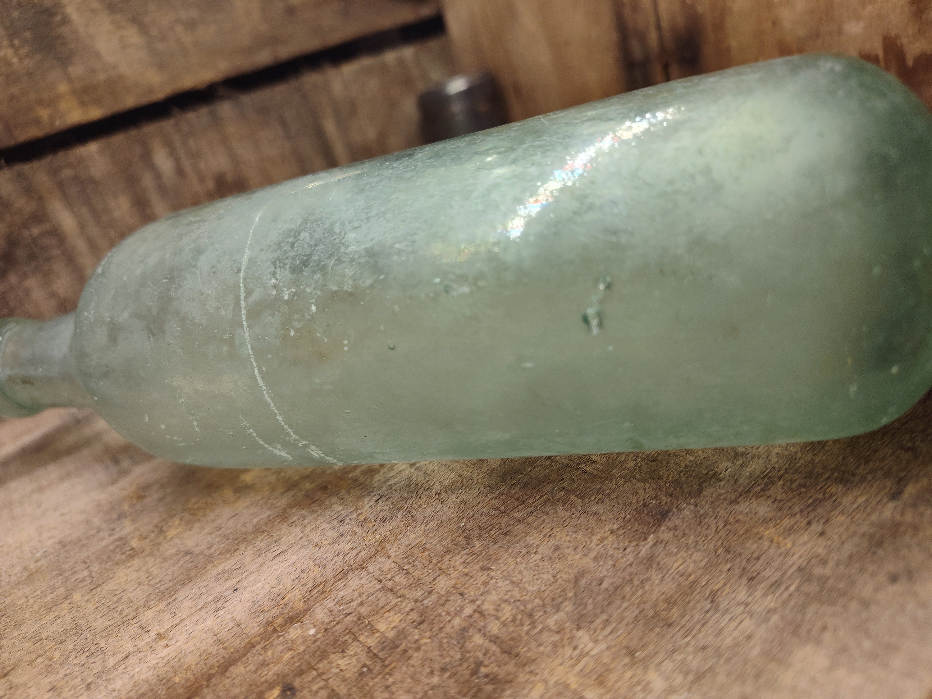 Antique Aqua Torpedo Blob Top Bottle - Etsy