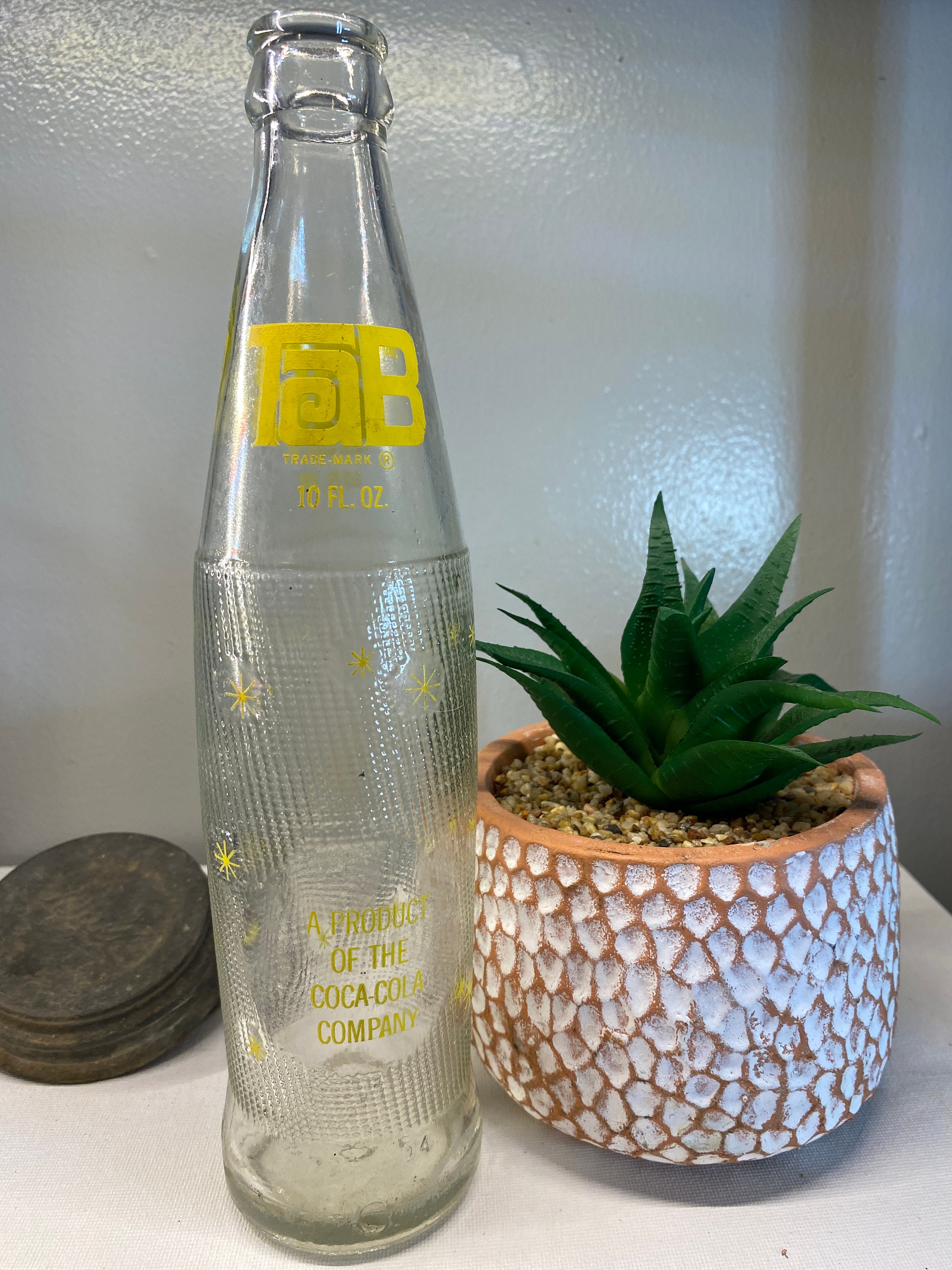 Vintage TAB Yellow Starburst Bottle - Etsy