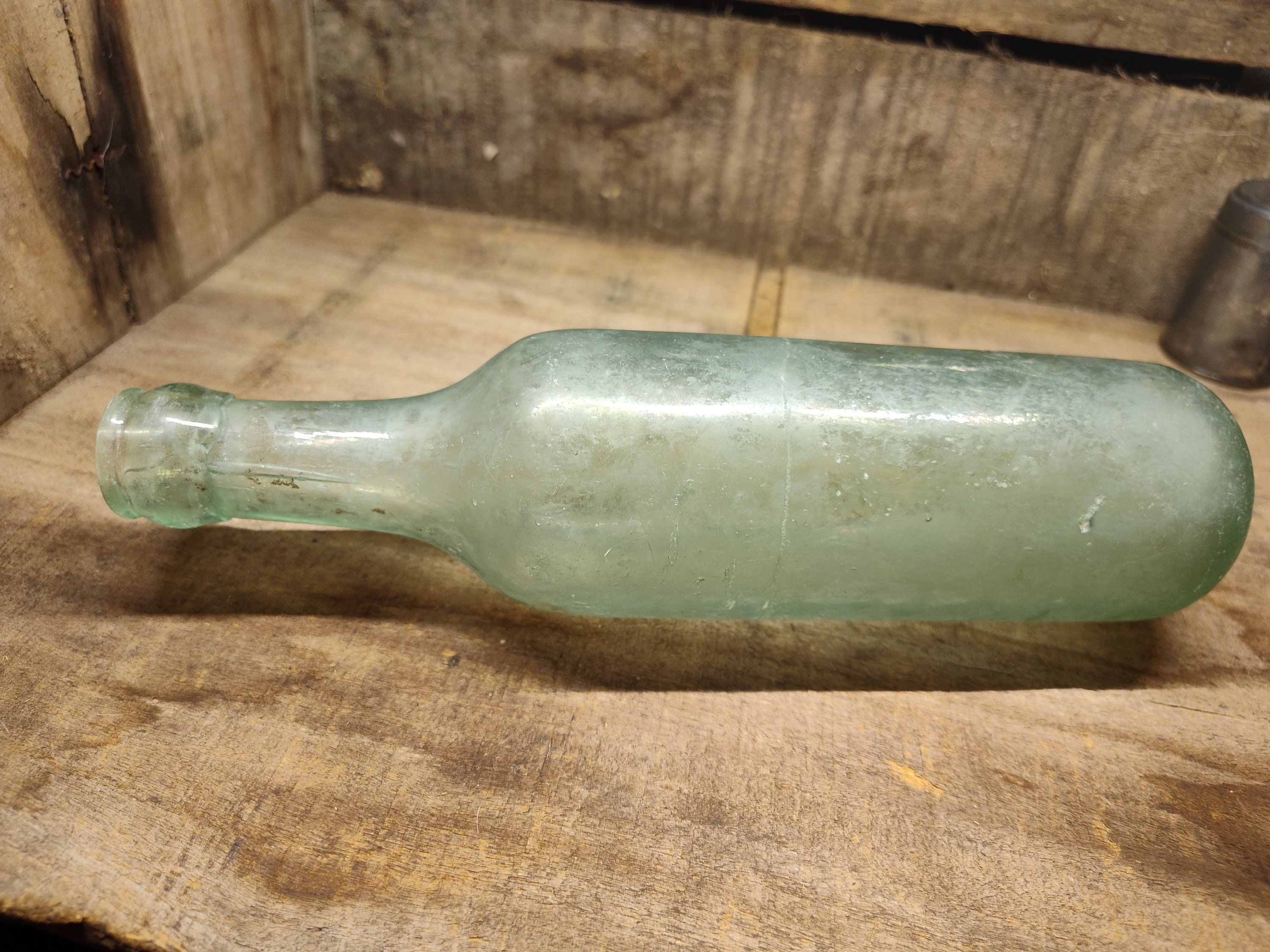 Antique Aqua Torpedo Blob Top Bottle - Etsy