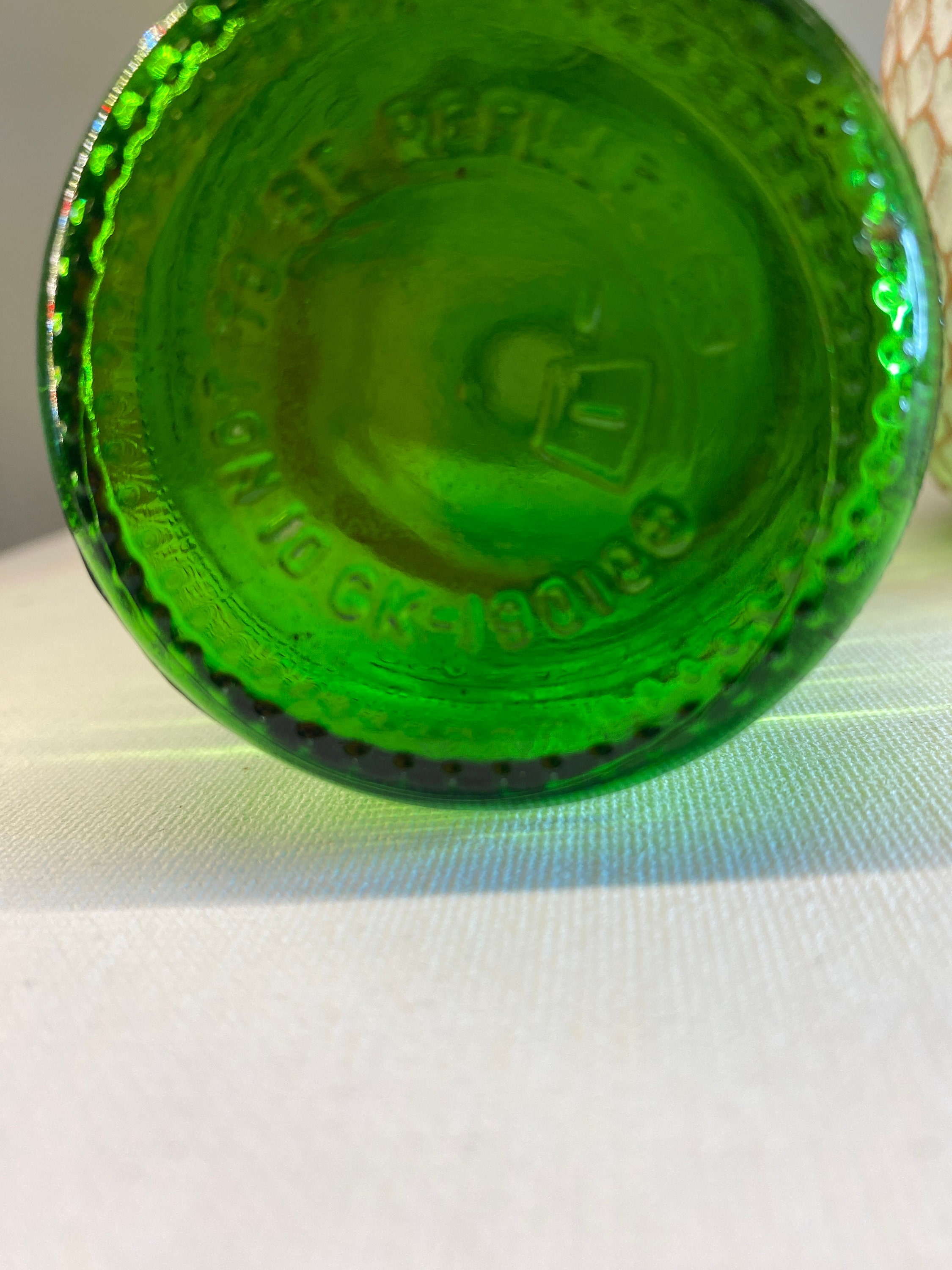 Vintage 7 UP Embossed Green Glass Georgeous Bottle - Etsy