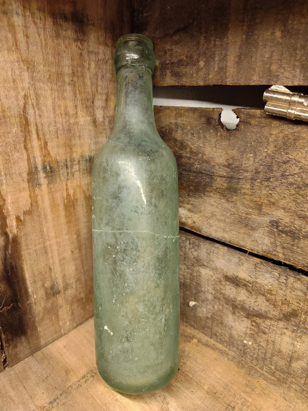 Antique Aqua Torpedo Blob Top Bottle - Etsy