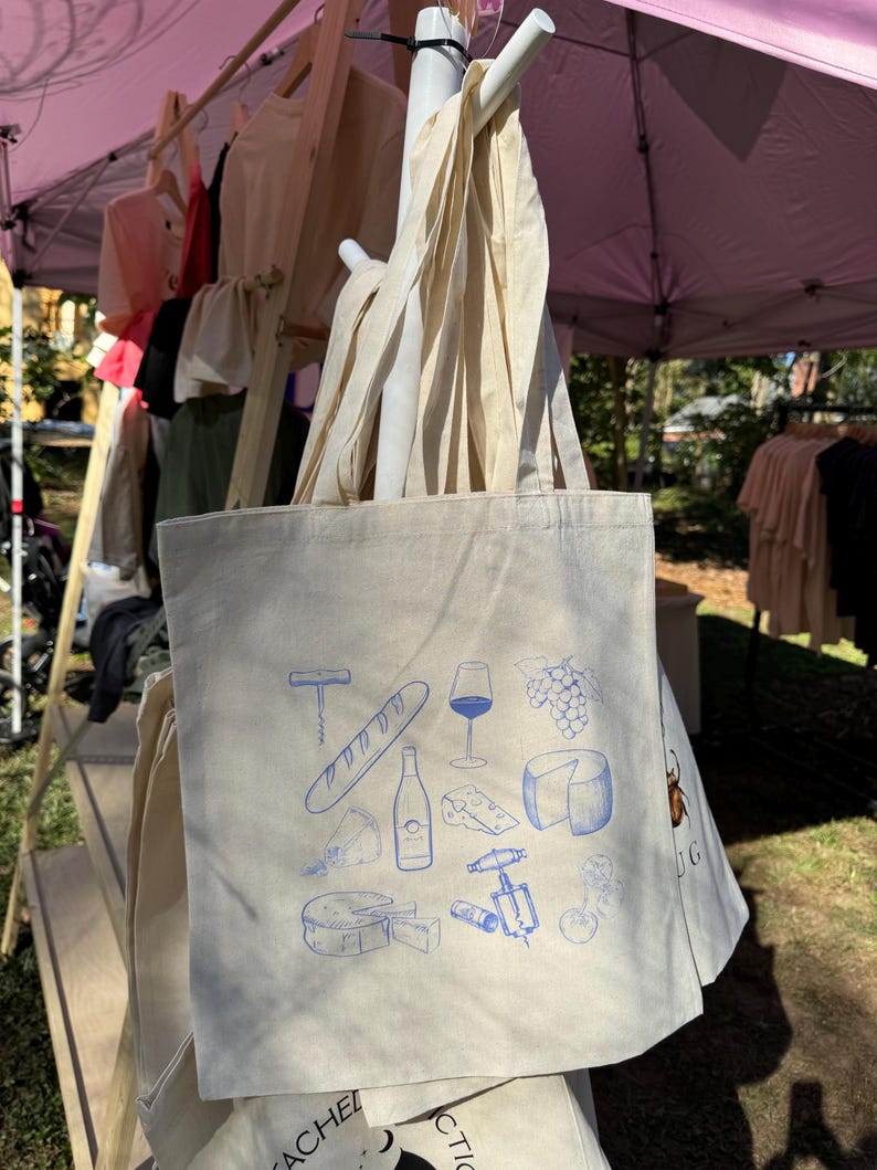 Wine & Cheese Tote Bag - Etsy
