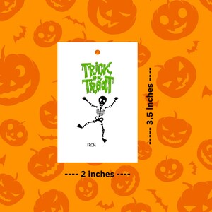 Halloween Tags Printable, Halloween Skeleton Treat Tags, Favor Tags ...