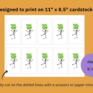 Halloween Tags Printable, Halloween Skeleton Treat Tags, Favor Tags ...