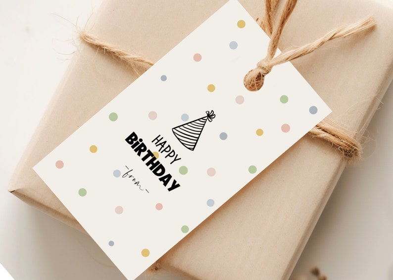 Printable, Happy Birthday Gift Tags, Party Tags, Birthday Favor Tags ...