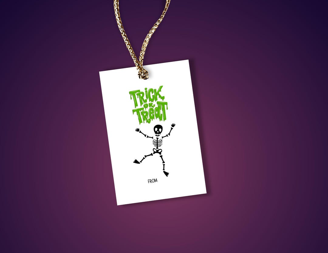 Halloween Tags Printable, Halloween Skeleton Treat Tags, Favor Tags ...
