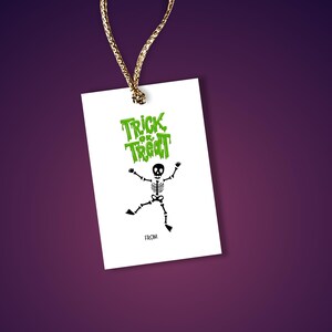 Halloween Tags Printable, Halloween Skeleton Treat Tags, Favor Tags ...