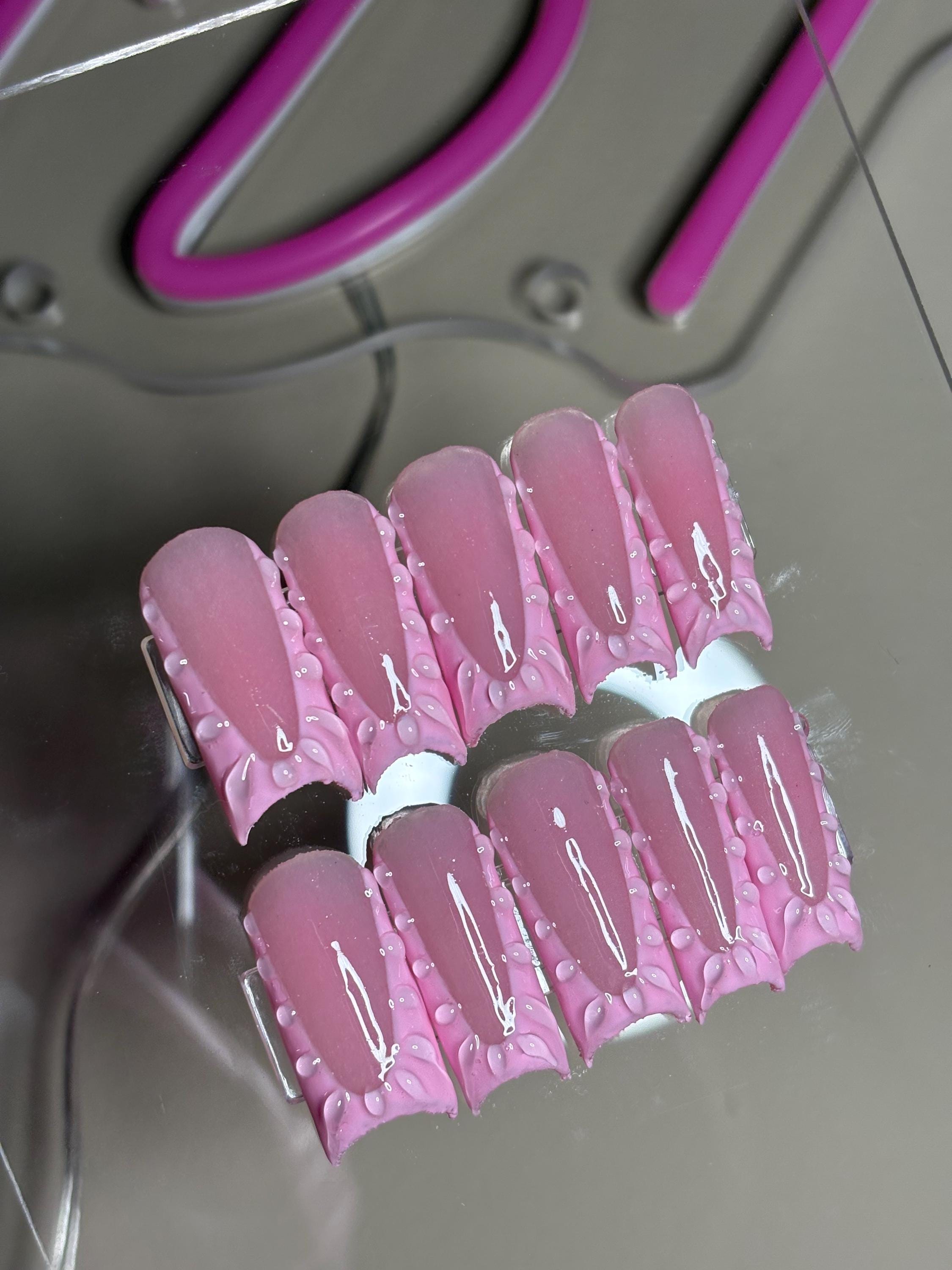 Pre Made Acrylic Nails Etsy