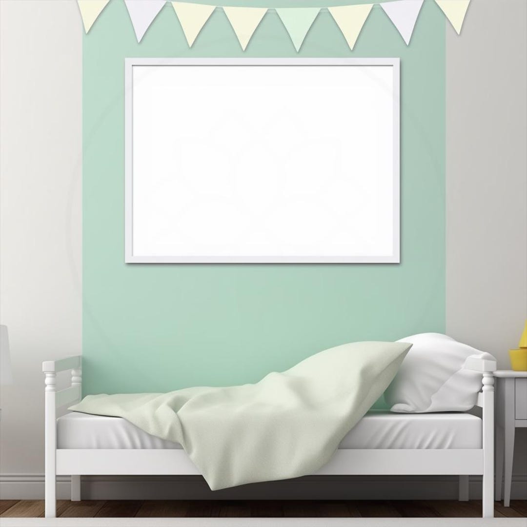 White Frame Digital Wall Art Mockup, Bedroom Decor Printable, Nursery ...