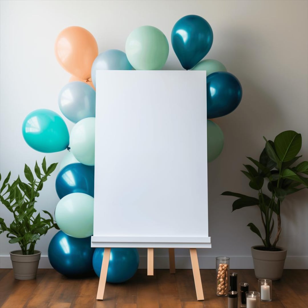 Blank Poster on Easel for Design Showcases Party Decor Background ...