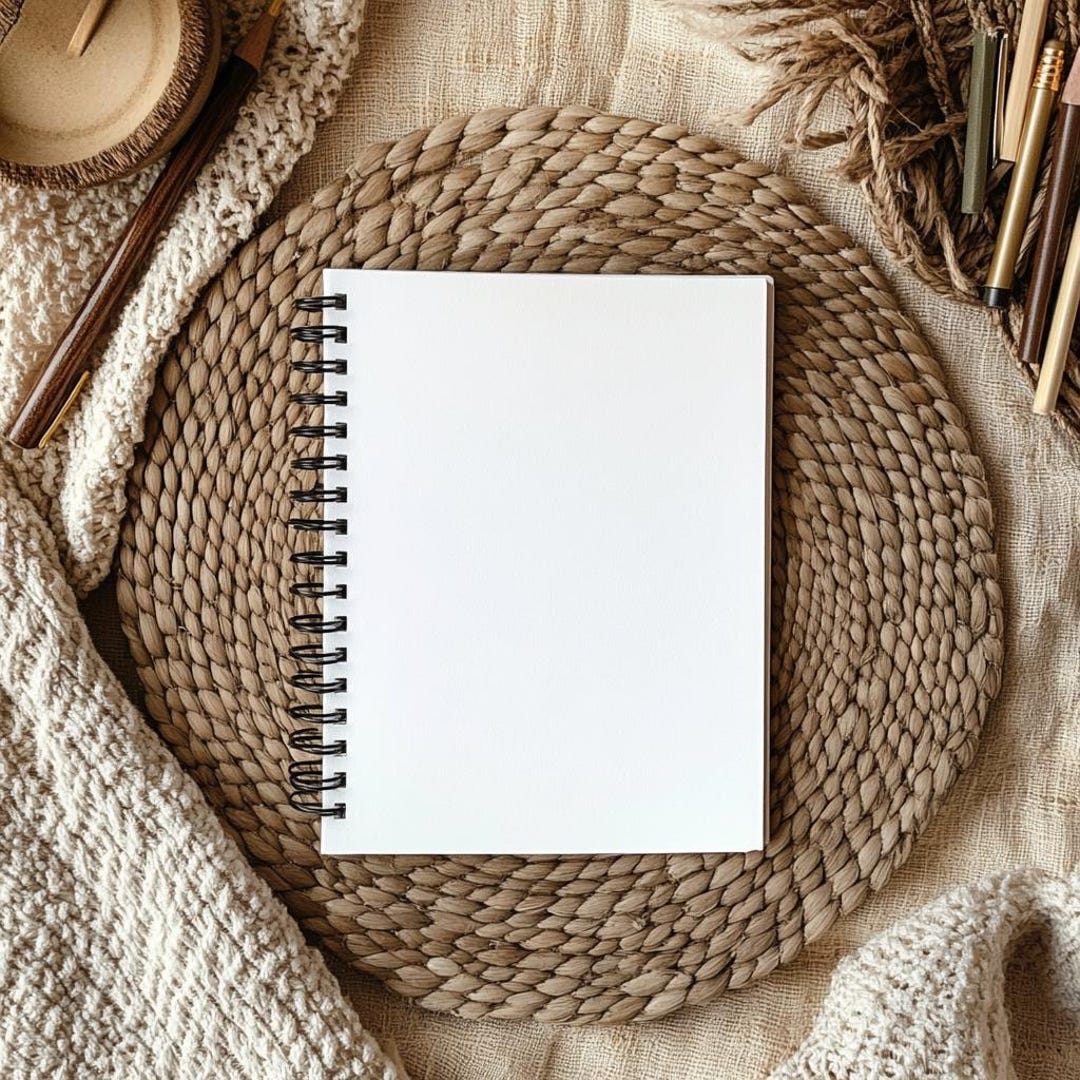Spiral Notebook Mockup, Blank Spiral Notebook Planner Mockup, Mockup ...