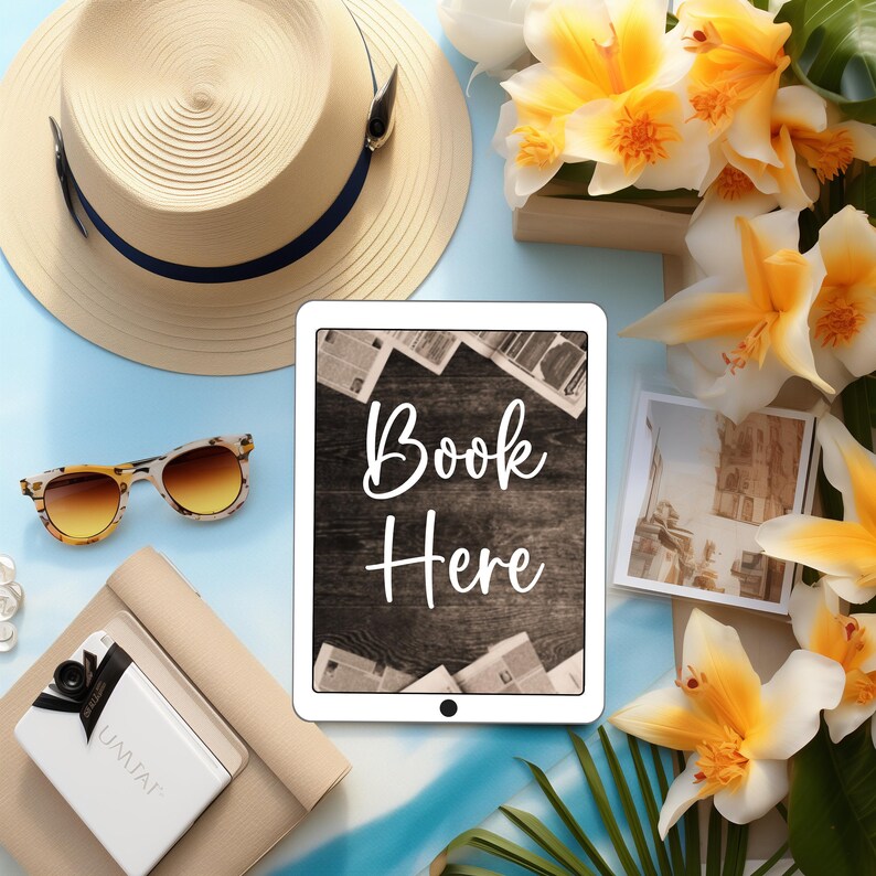 Beachy Ebook Cover Mockup, Tropical Vibe, Custom Digital Book Cover ...