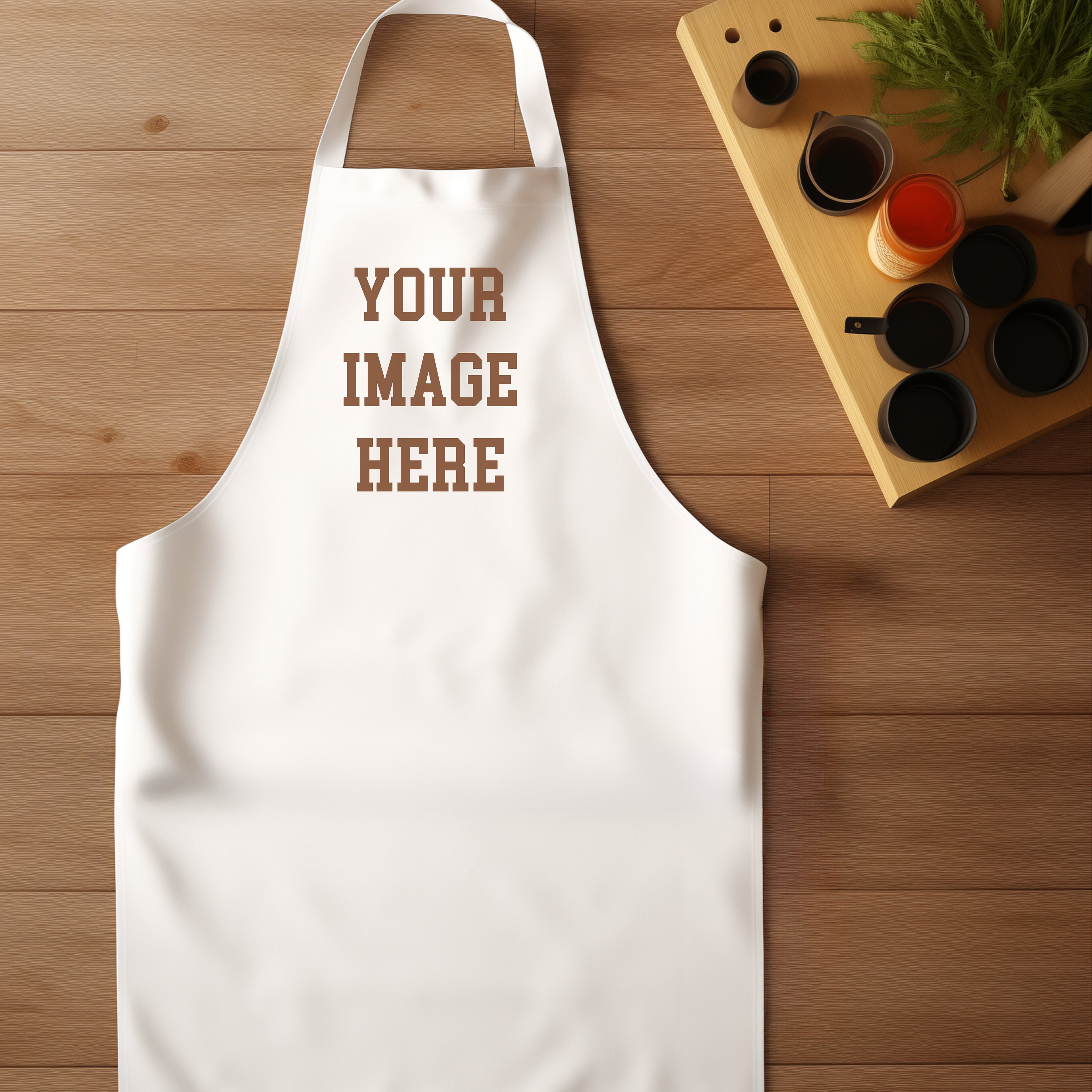 White Apron Mockup, Blank Apron Template Mock Up, Chef Apron, Flat Lay ...