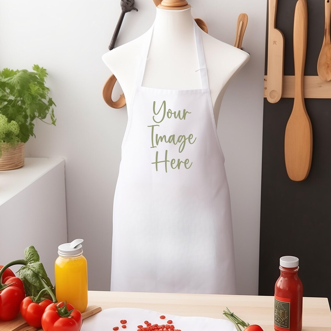 White Apron Mockup, Blank Apron Template Mock Up, Chef Apron, Flat Lay ...