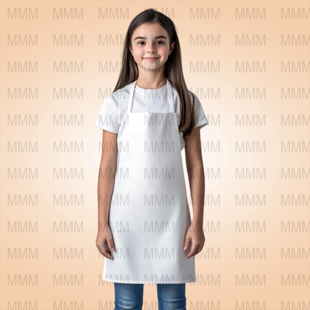 Kids Apron Digital Mockup, White Apron PNG, Kitchen Cooking Digital ...