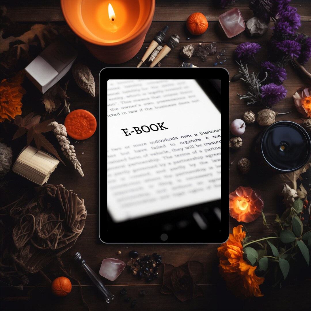 Halloween Ebook Mockup, Spooky Template, Digital Book Display, Ebook ...