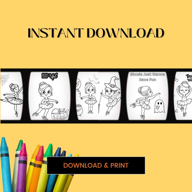 Halloween-themed Dancer Coloring Pages – Printable PDF for Kids, Moms ...