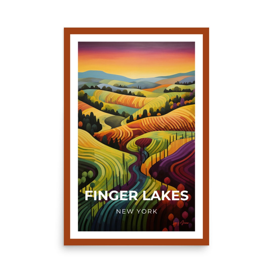 Stunning Finger Lakes New York Vineyard Poster Eco-chic New York Winery ...