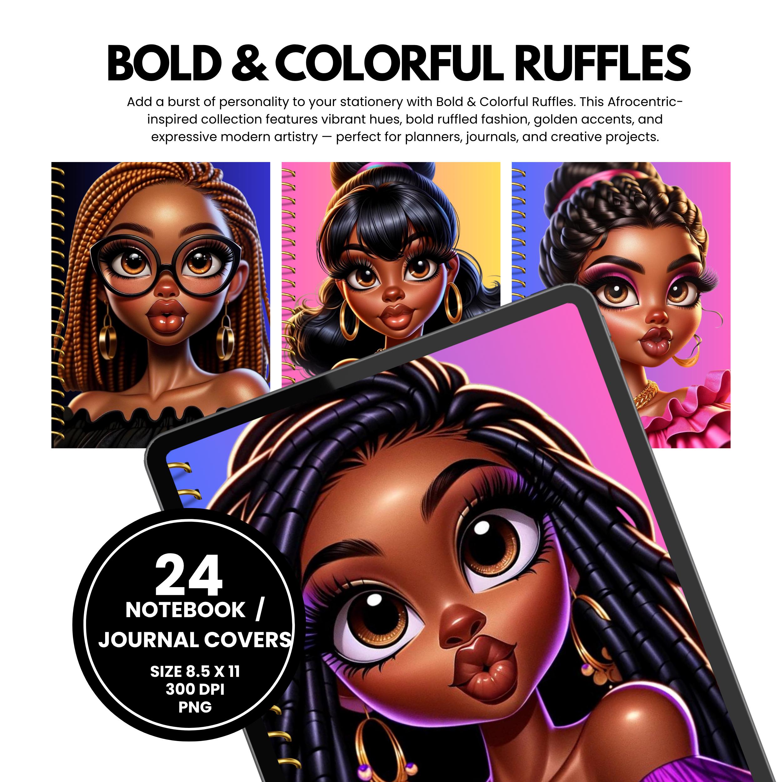 Bold and Colorful Ruffles Notebook Covers | Digital & Printable Journal ...