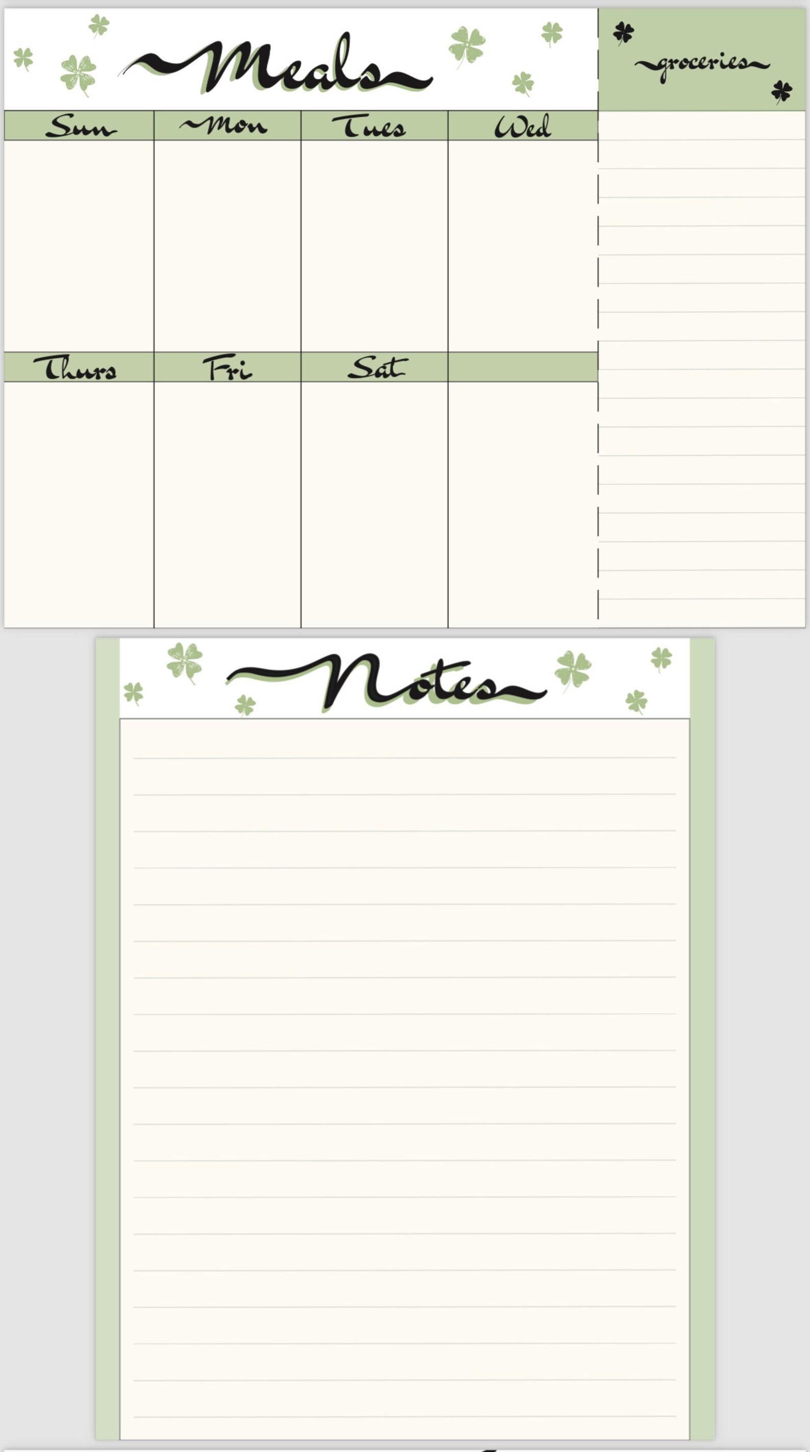 Printable Calendar With Task List, Workout Planner, Meal Planner ...