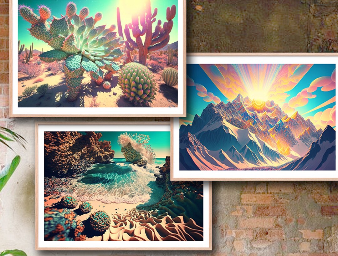 Unique Psychedelic Nature Art Posters Trilogy - Etsy