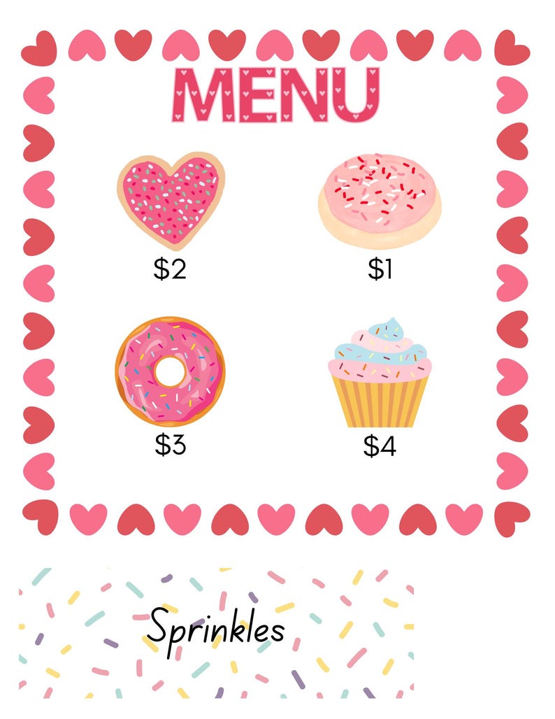 Valentine's Day Bakery Pretend Play - DIGITAL DOWNLOAD - Etsy