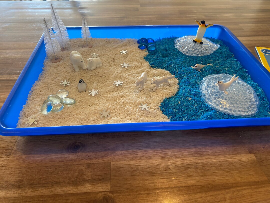 Arctic Animals Sensory Bin Winter Penguin Polar Bear Wolf Seal Whale ...