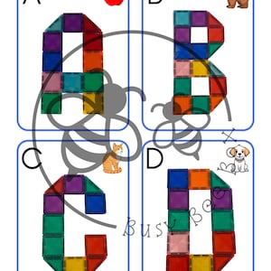 Magnetic Tile Alphabet Letter Cards - DIGITAL DOWNLOAD - Etsy