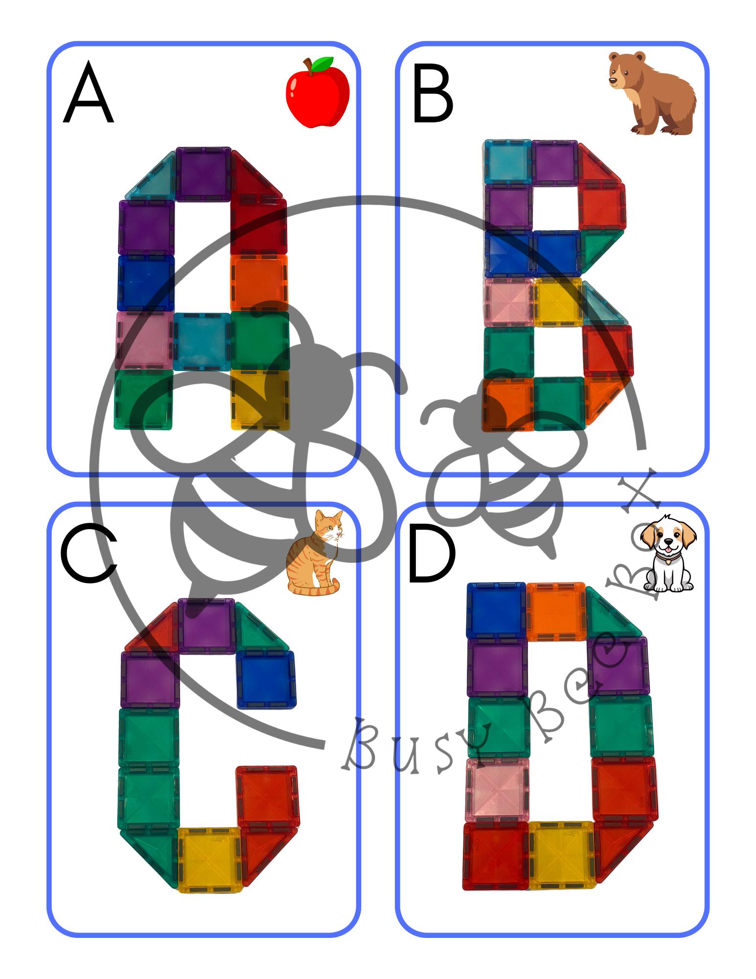 Magnetic Tile Alphabet Letter Cards - DIGITAL DOWNLOAD - Etsy