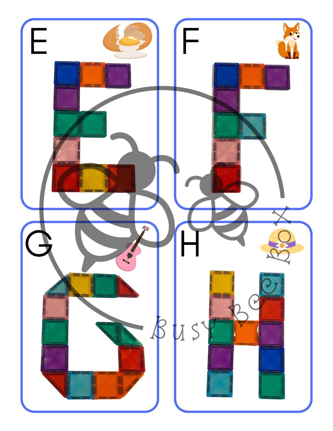 Magnetic Tile Alphabet Letter Cards - DIGITAL DOWNLOAD - Etsy