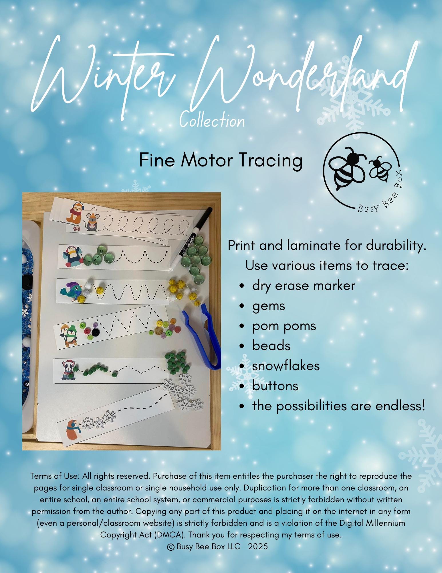 Winter Wonderland - Winter Animal Fine Motor Tracing - DIGITAL DOWNLOAD ...